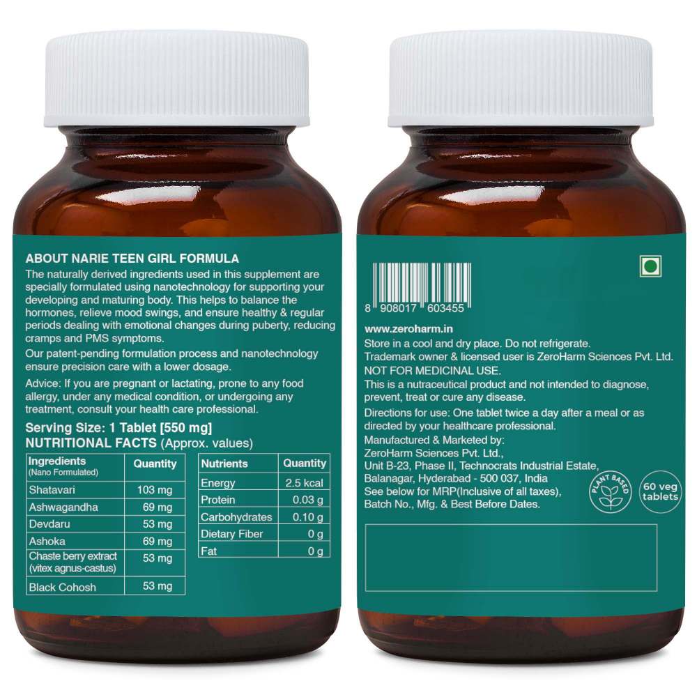 Zeroharm | Narie Teen Girl Formula Tablets | For Regular ...